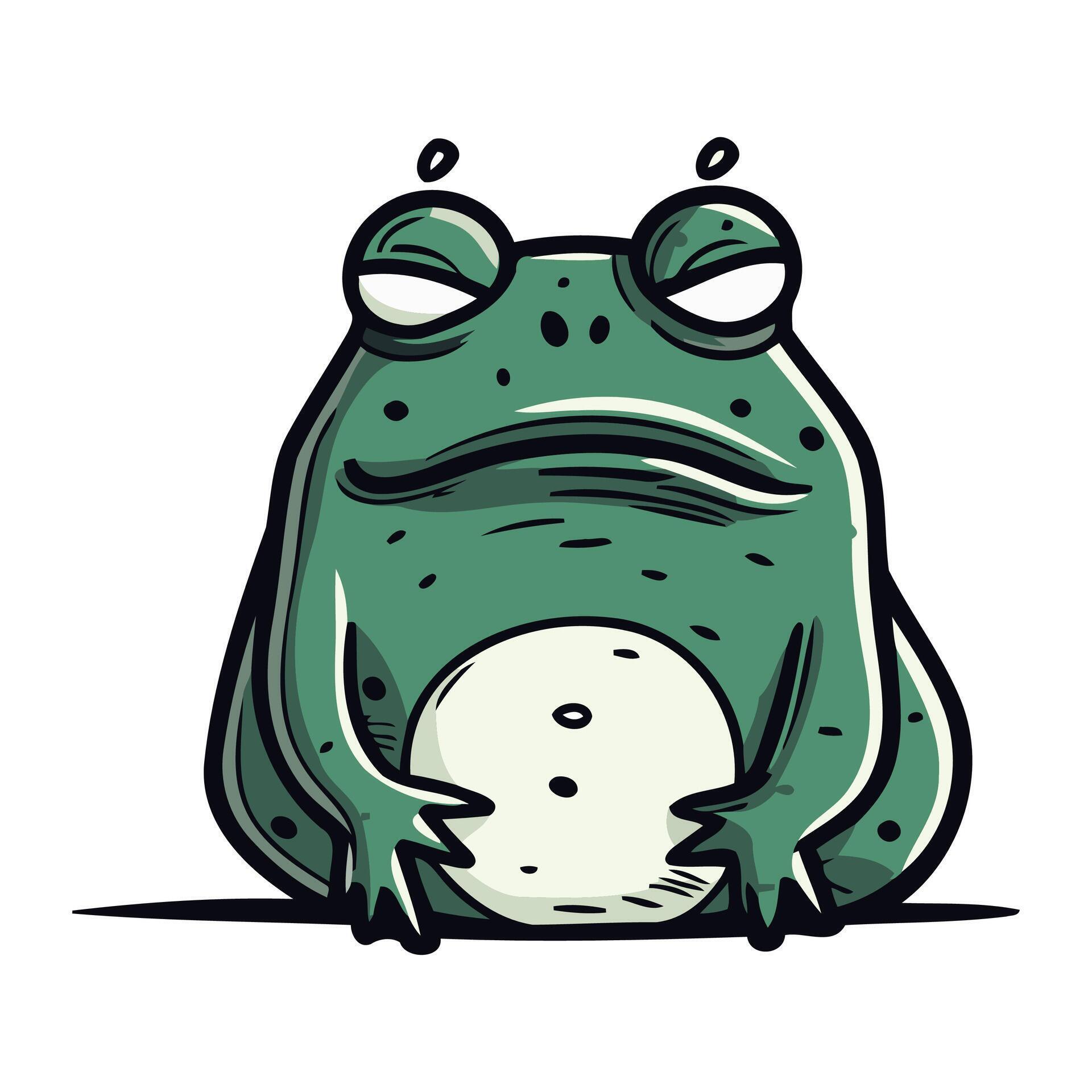 Frog Cartoon Vector Illustration Isolated On A White Background