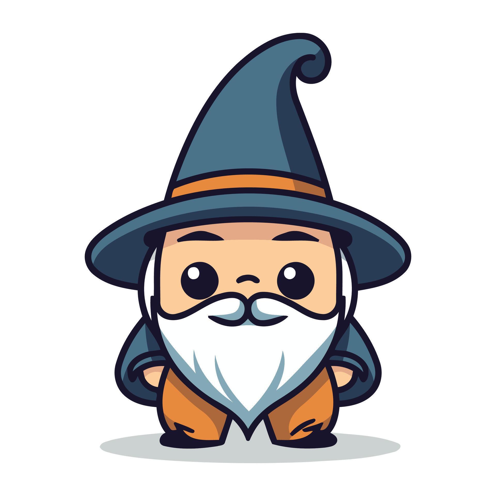 Wizard Cute Cartoon Wizard Character Vector Illustration 32914320