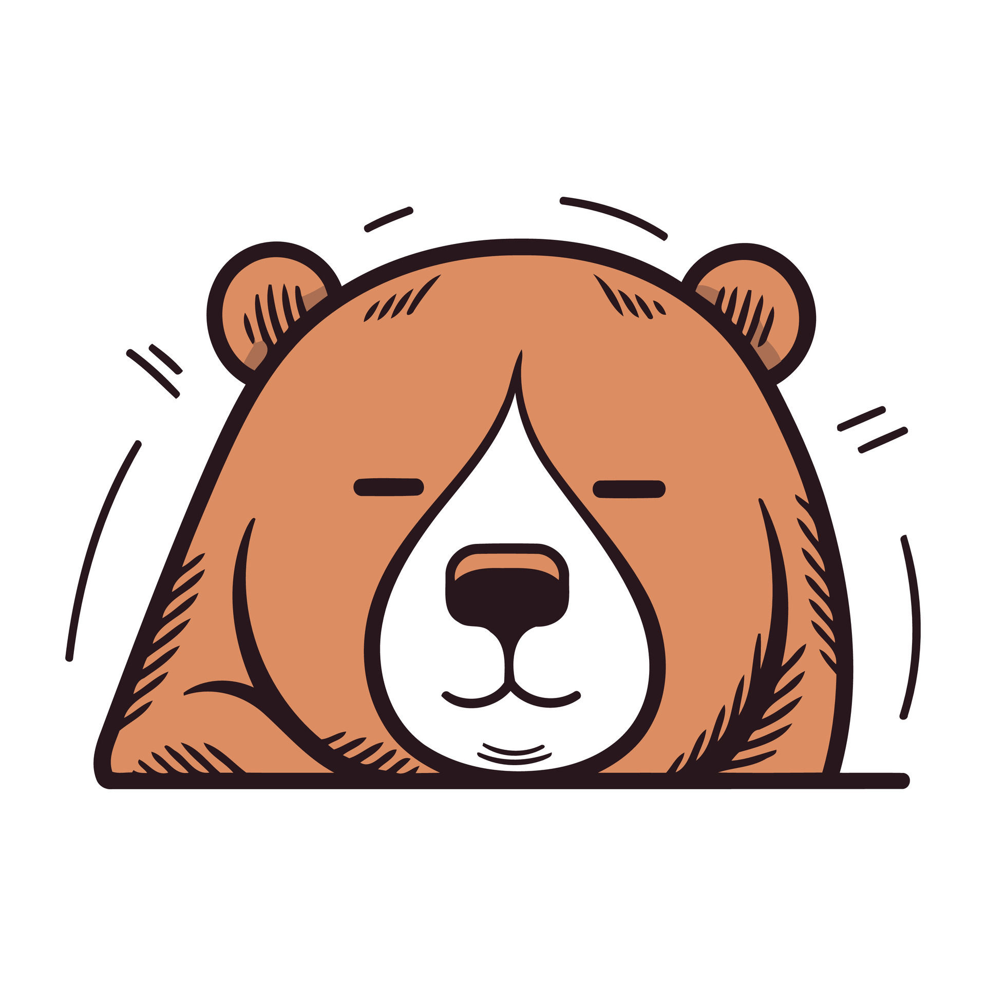 Cute Cartoon Bear Face Vector Illustration Isolated On White