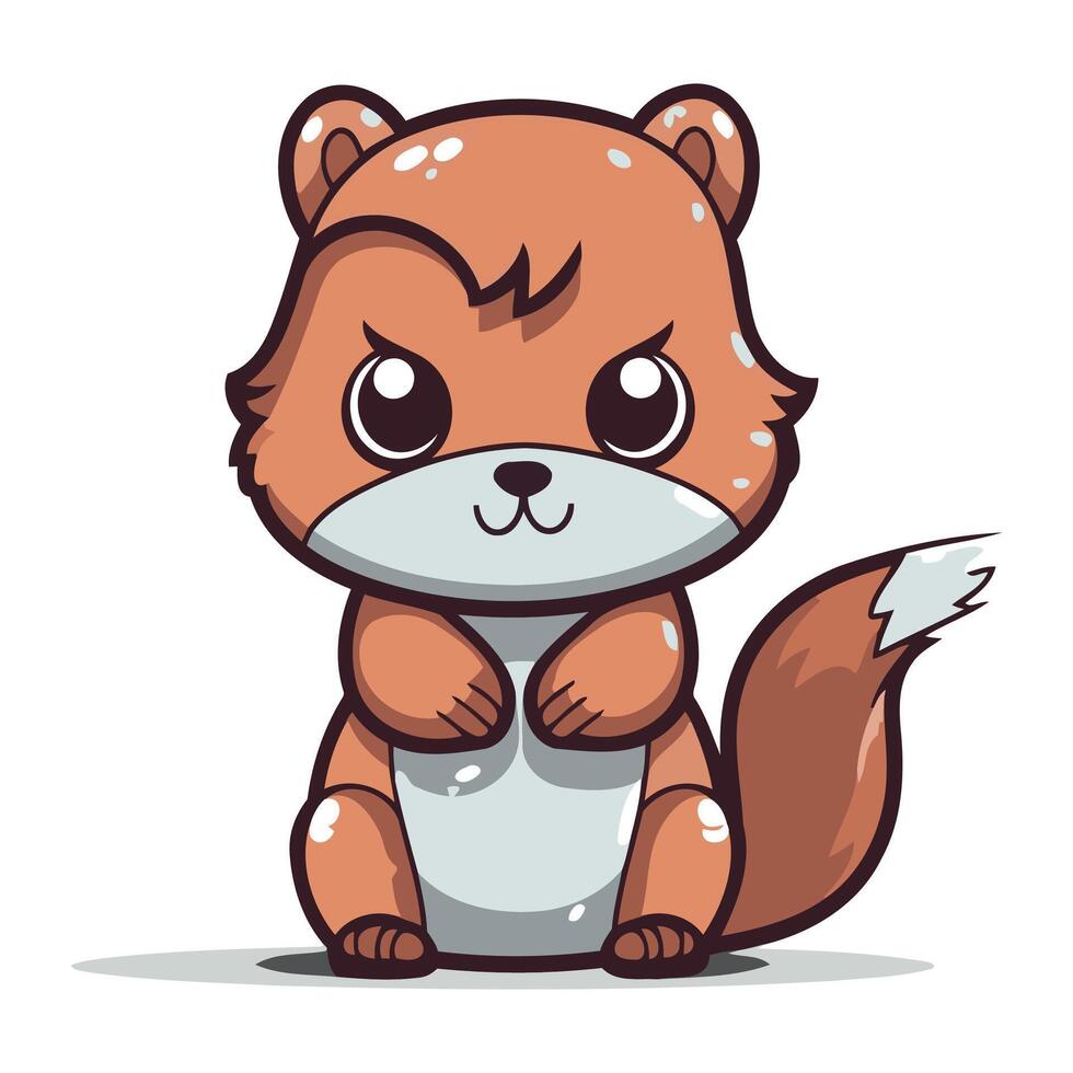 Cute Cartoon Chipmunk Isolated On White Background Vector Illustration 32918746 Vector Art At