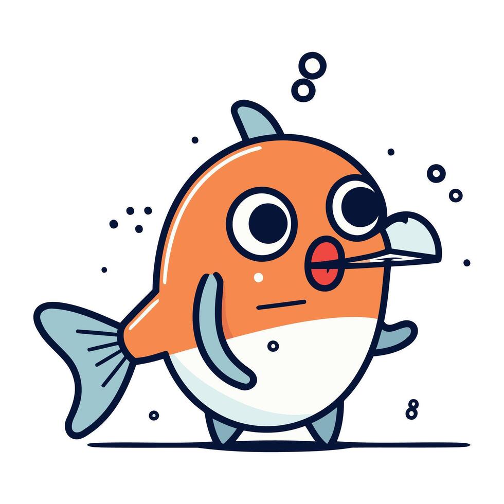 Cute cartoon fish. Vector illustration. Cute fish character. 32920935 ...