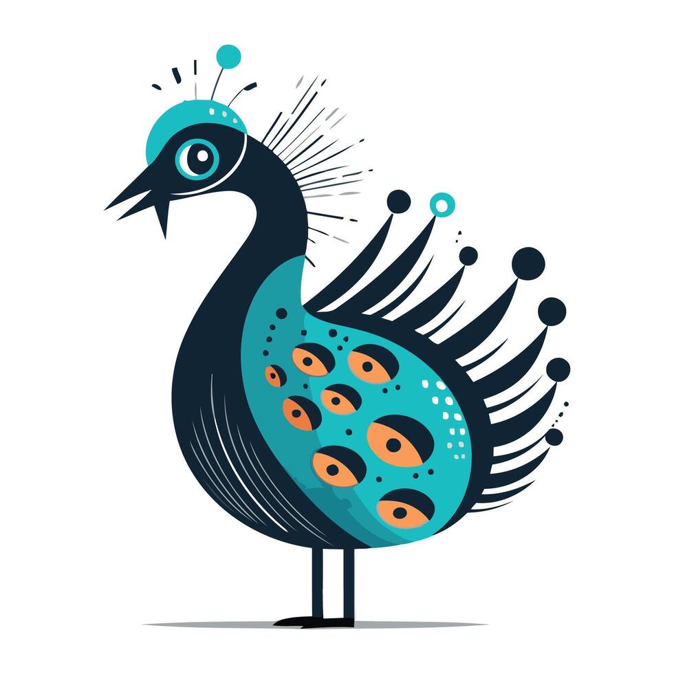 Peacock Vector Illustration Isolated On White Background Flat Design 32924647 Vector Art At