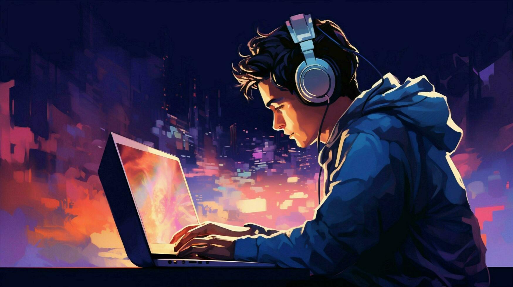 one person sitting typing using computer headphones 32944936 Stock ... one person sitting typing using computer headphones 32944936 Stock ...