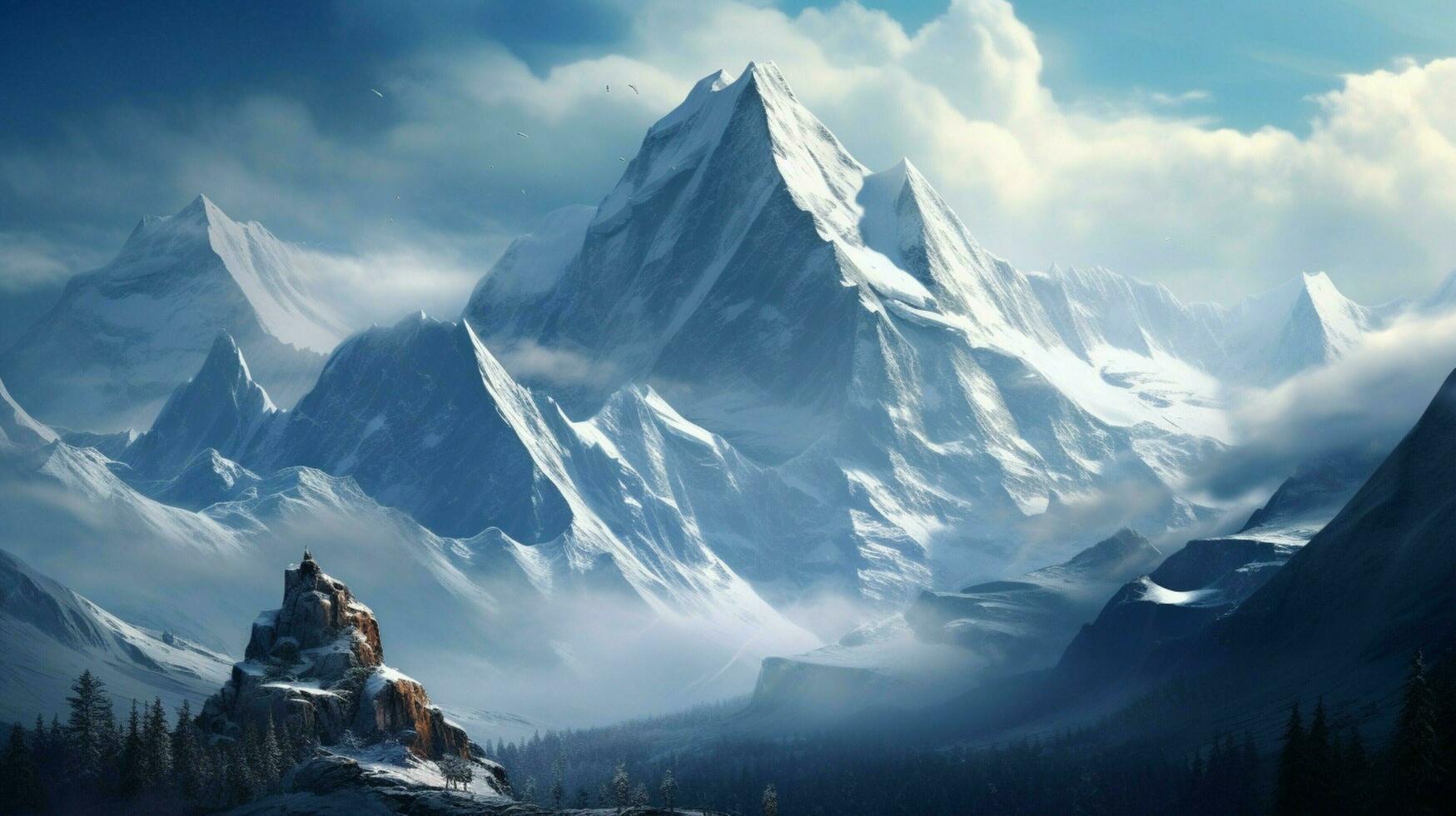 snowy mountain peak nature beauty in winter 32946676 Stock Photo at ...