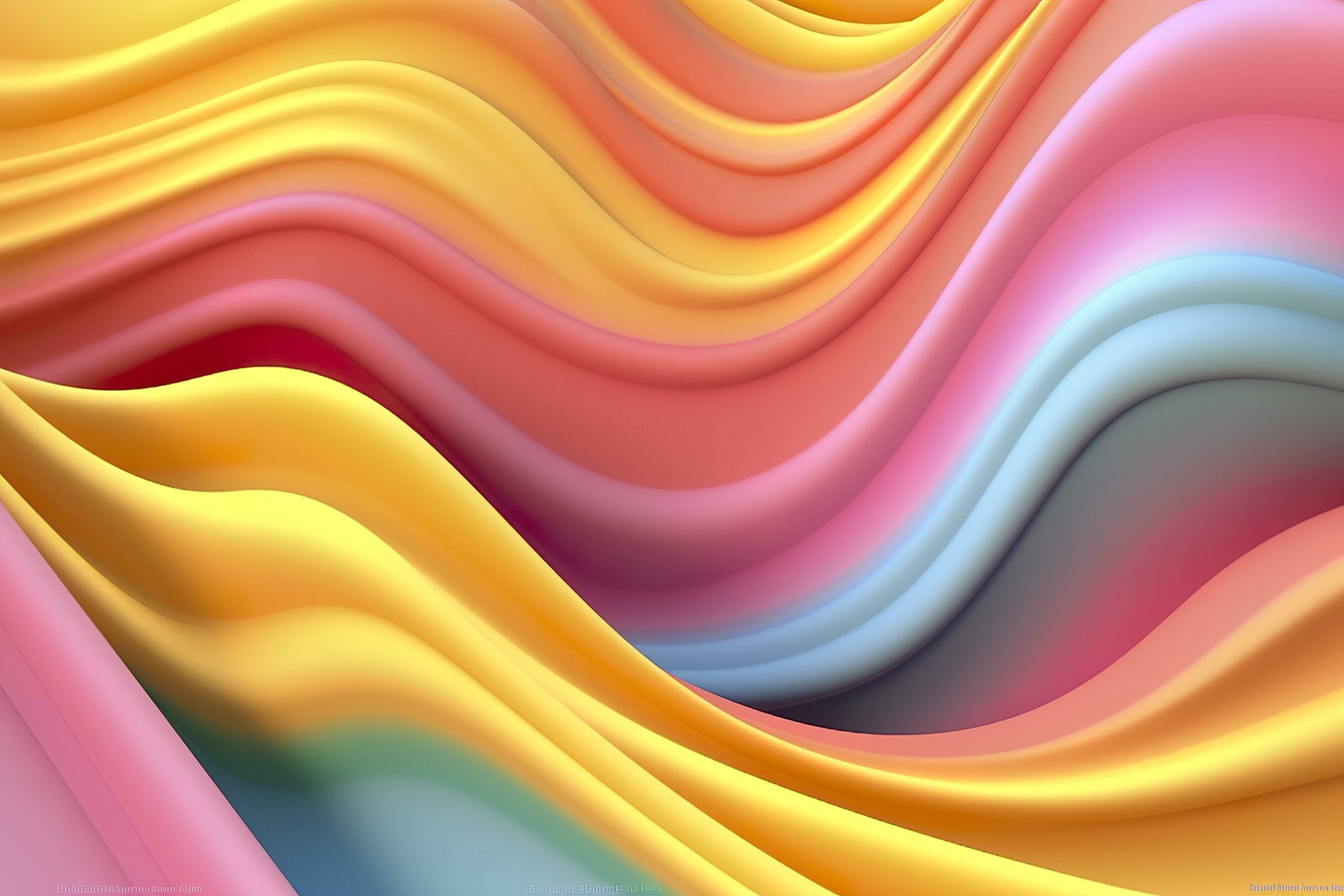 Abstract 3D Render. Colorful Background Design with Soft, Wavy Waves. Modern Abstract Wave ...