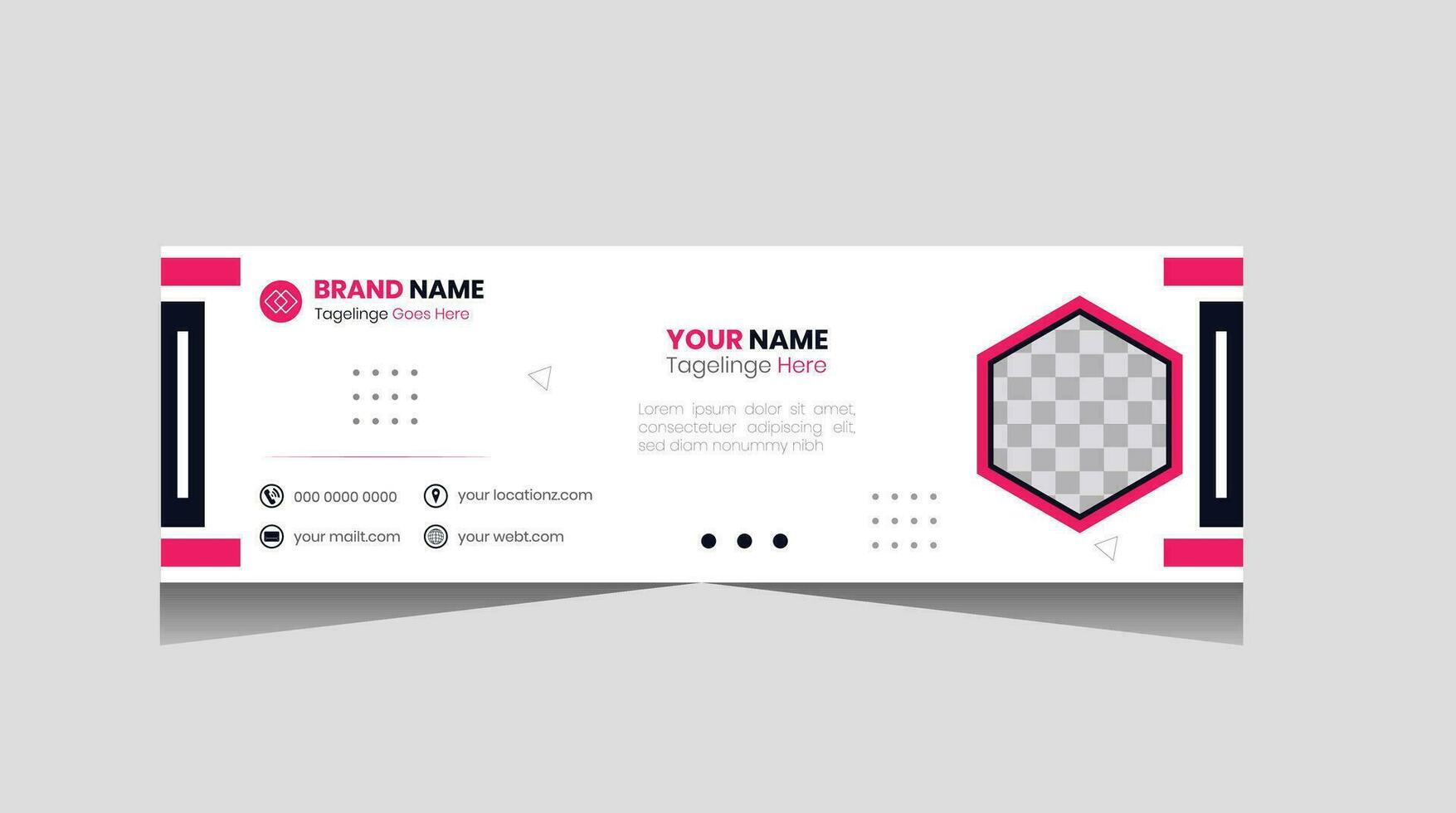 Colorful Email Signatures Template Vector Design. Professional Email ...