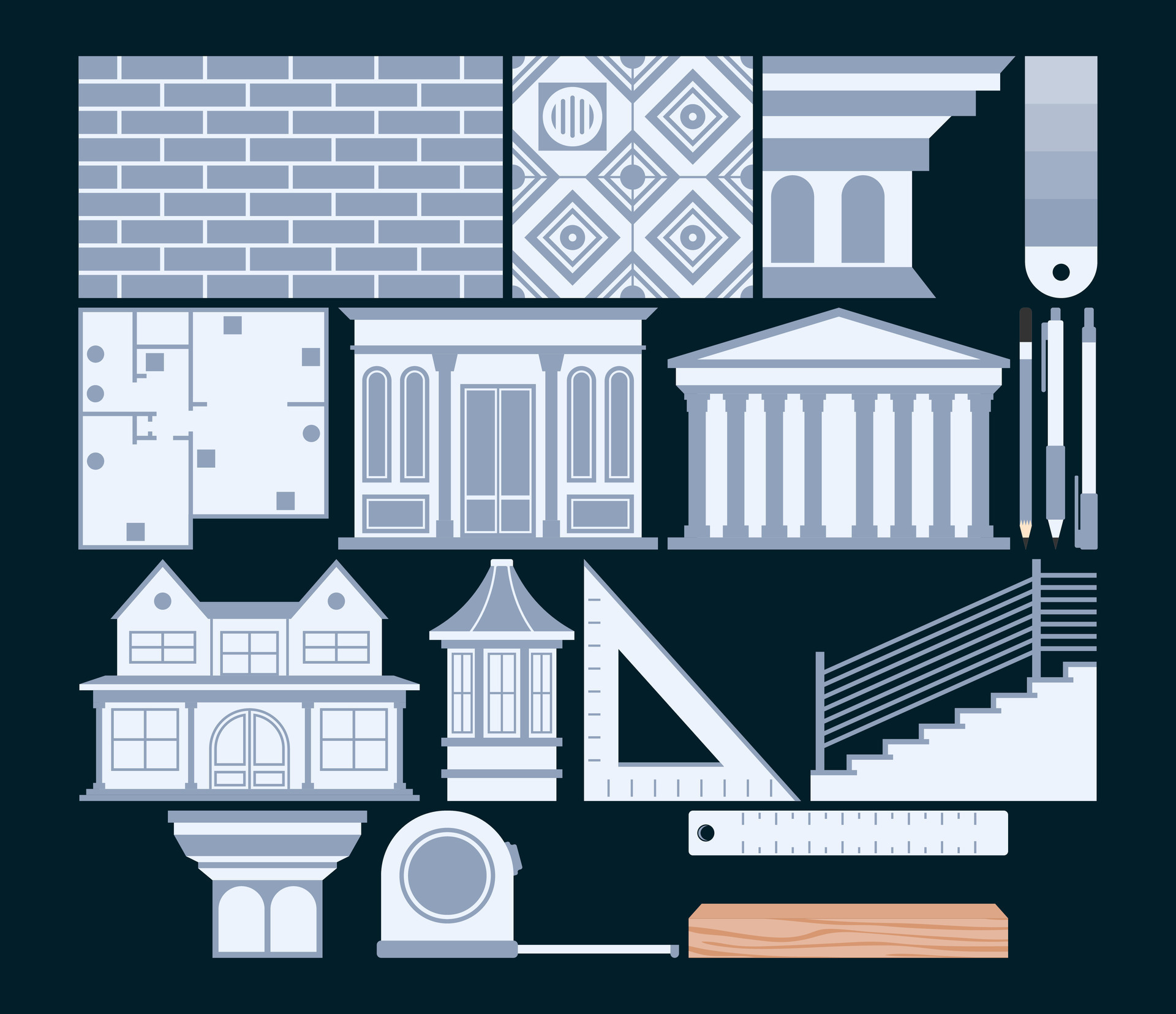 Illustration of Architectural Tools and Elements Structure Collection 32975412 Vector Art at ...