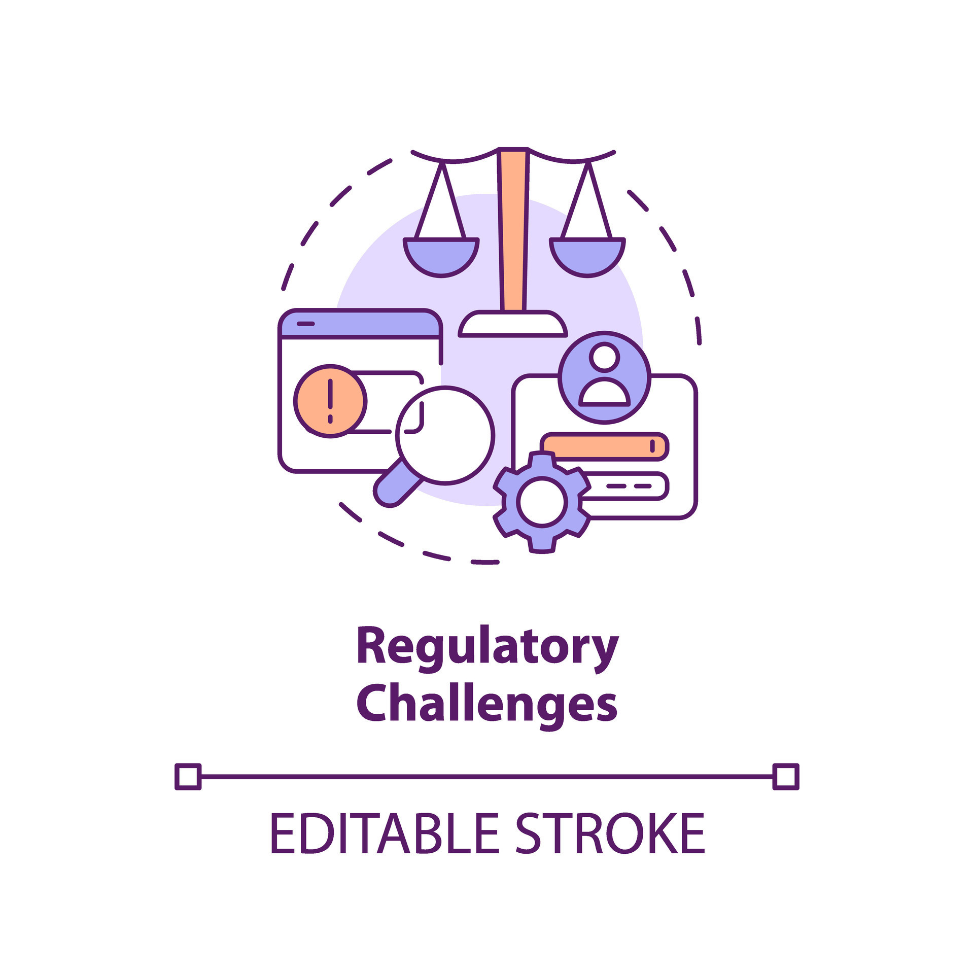 Editable regulatory challenges icon concept, isolated vector, lobbying ... Editable regulatory challenges icon concept, isolated vector, lobbying ...