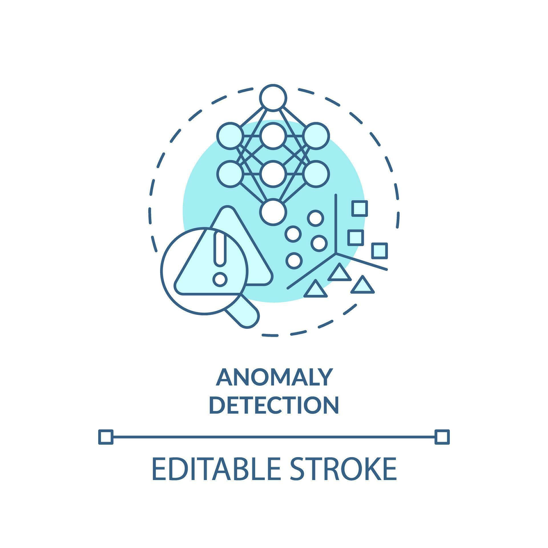 2d Editable Blue Icon Anomaly Detection Concept Isolated Vector