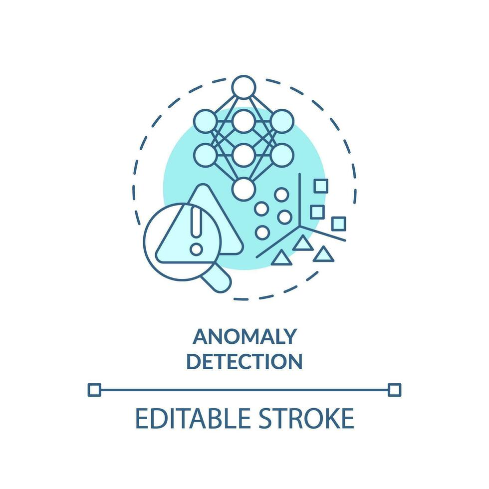 2d Editable Blue Icon Anomaly Detection Concept Isolated Vector