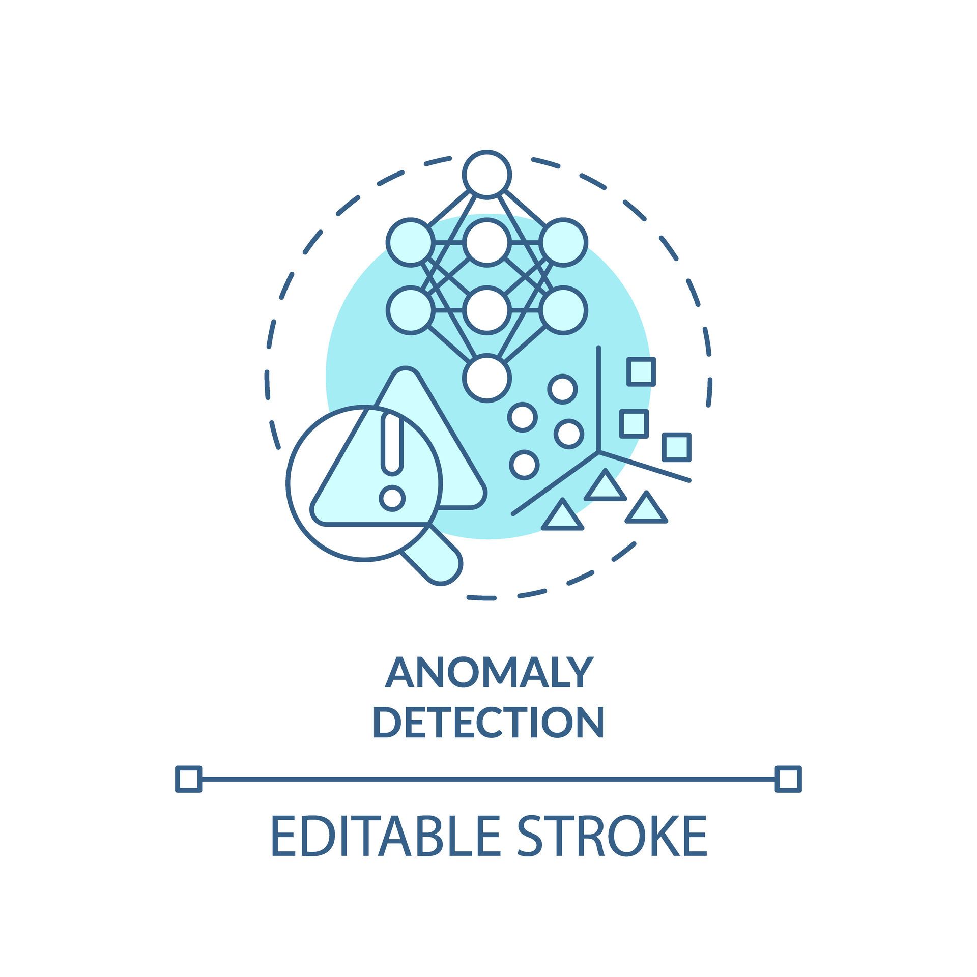 2D editable blue icon anomaly detection concept, isolated vector ... 2D editable blue icon anomaly detection concept, isolated vector ...