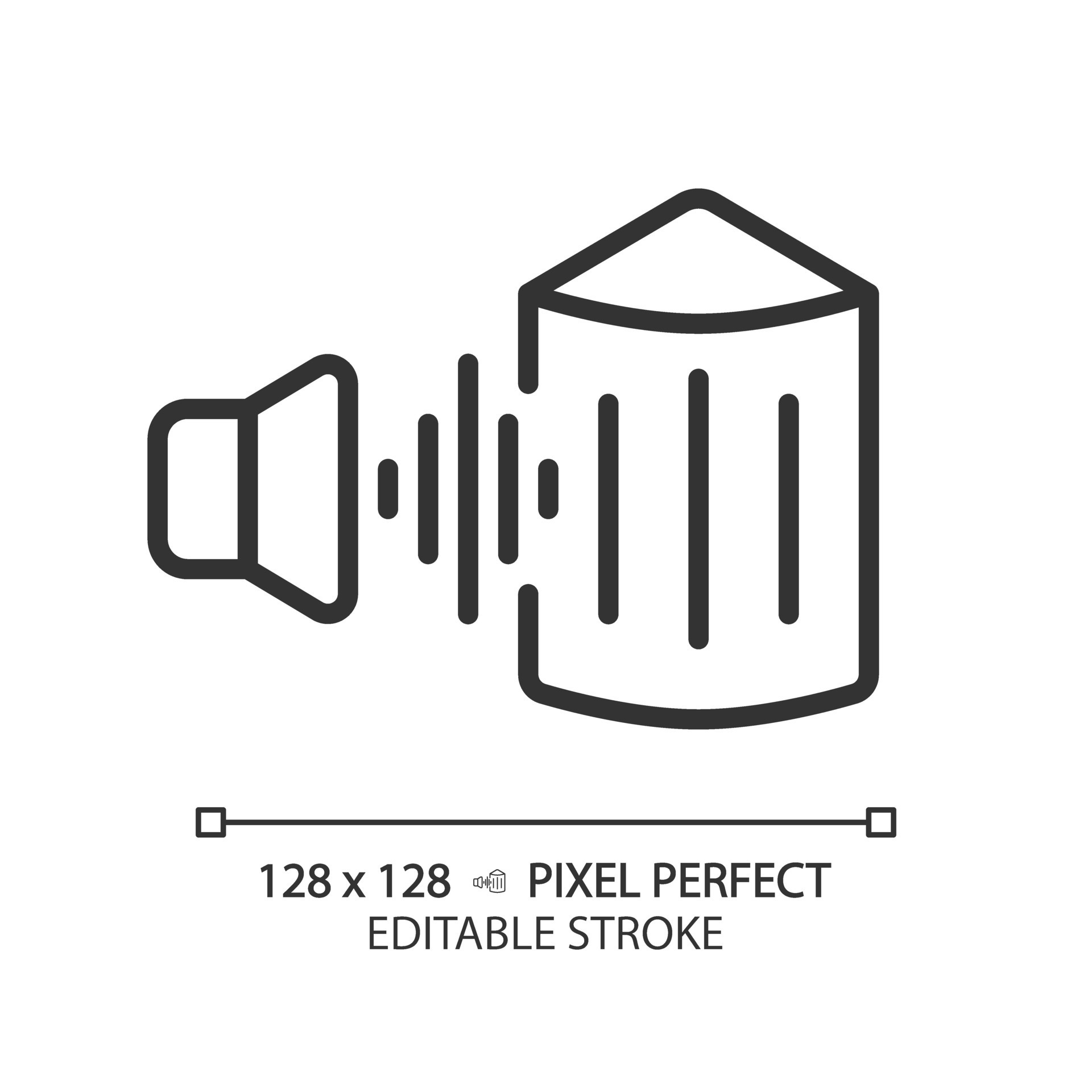 2D pixel perfect editable soundproofing layer black icon, isolated ... 2D pixel perfect editable soundproofing layer black icon, isolated ...