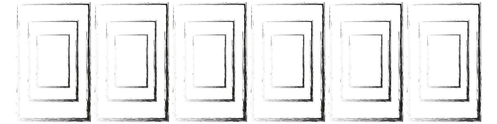 Grunge Square And Rectangle Frames Ink Empty Black Boxes Set Rectangle Borders Collections