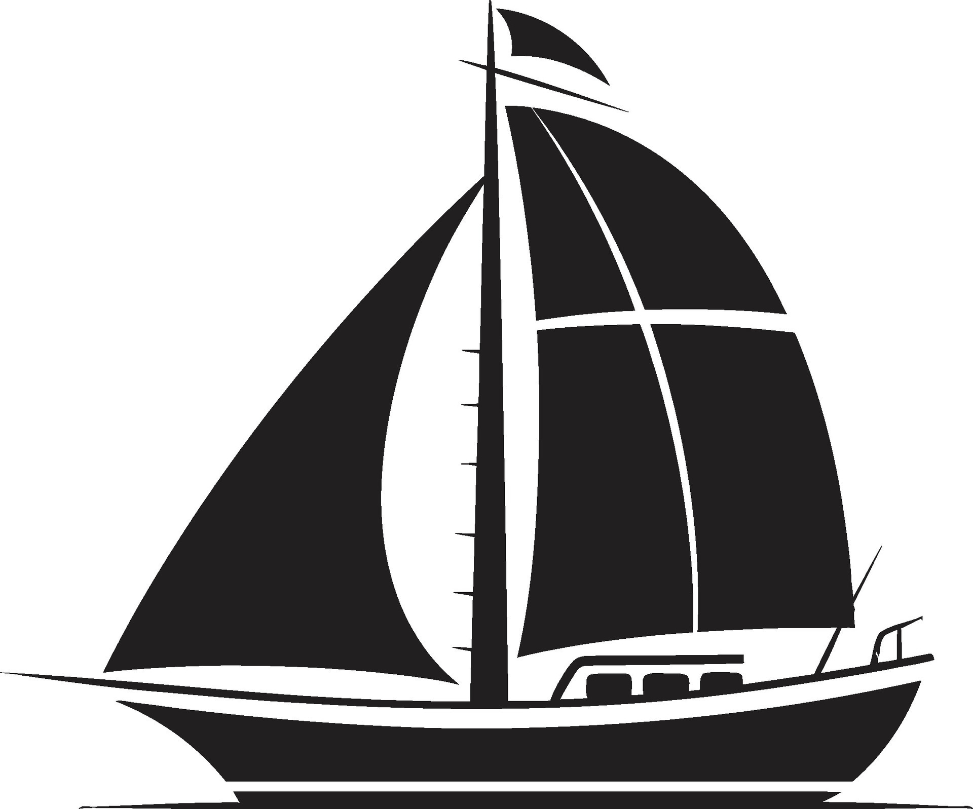 Shadowed Boat Rhythms Onyx Vector Art Ethereal Nautical Beauty Vector ...