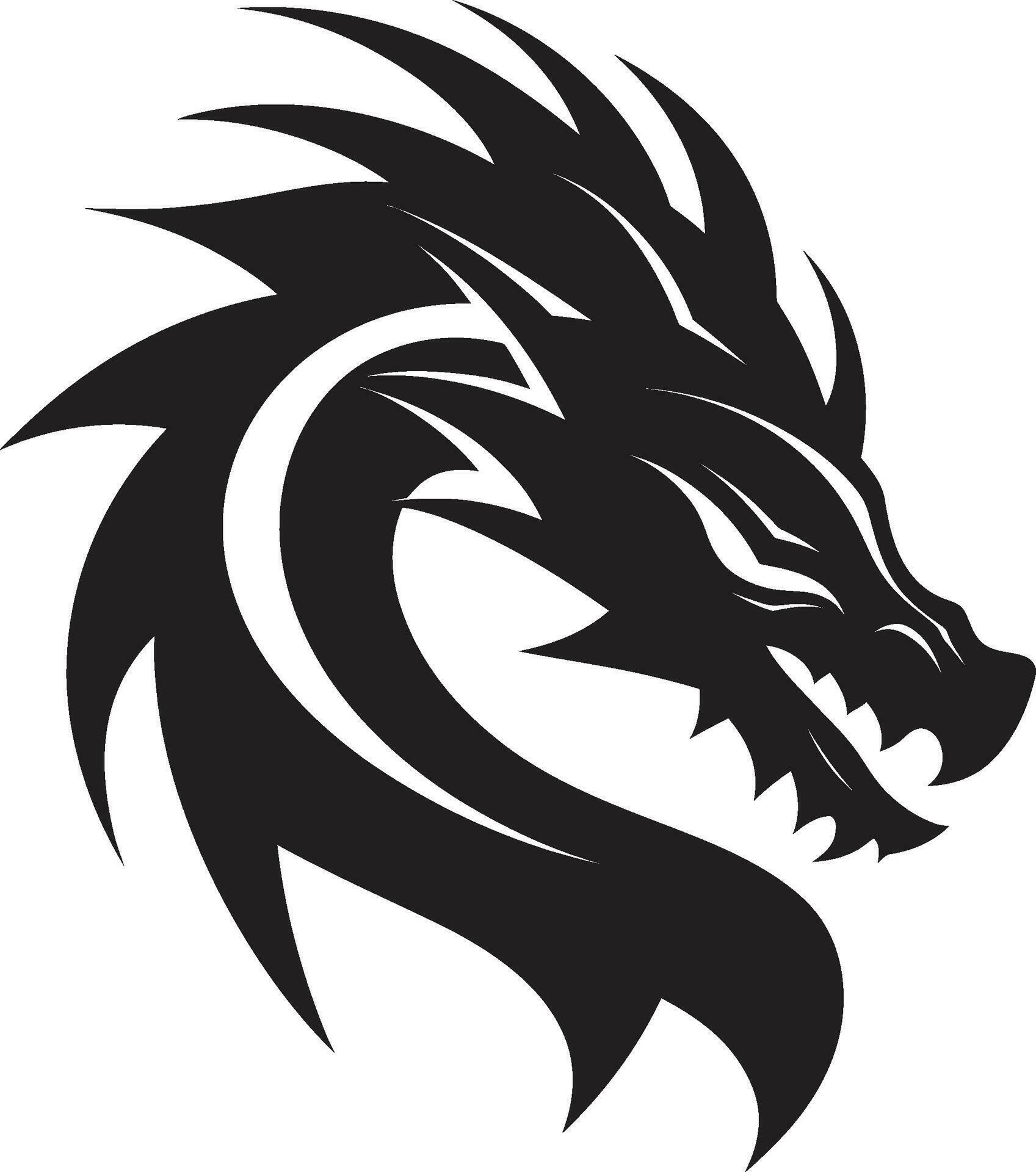 Fire and Fury Black Dragons Roar in Monochrome Vector Epic Encounter ...