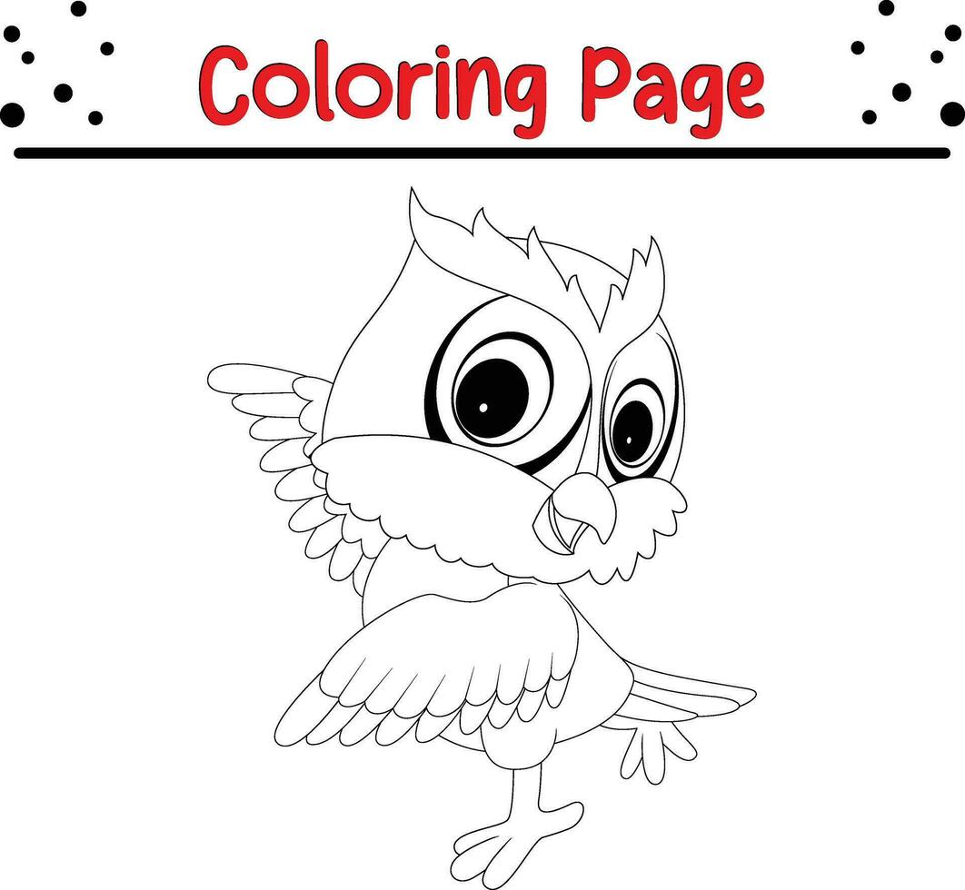 Cute Owl coloring page for kids 32980911 Vector Art at Vecteezy