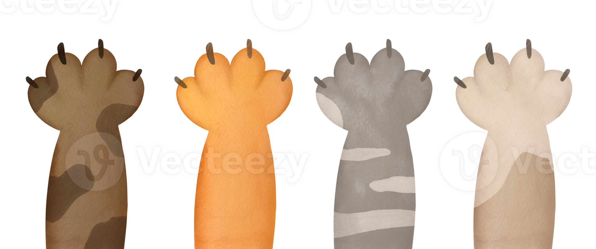 Different cartoon multi-colored cat paws up set. cute cartoon domestic ... Different cartoon multi-colored cat paws up set. cute cartoon domestic ...