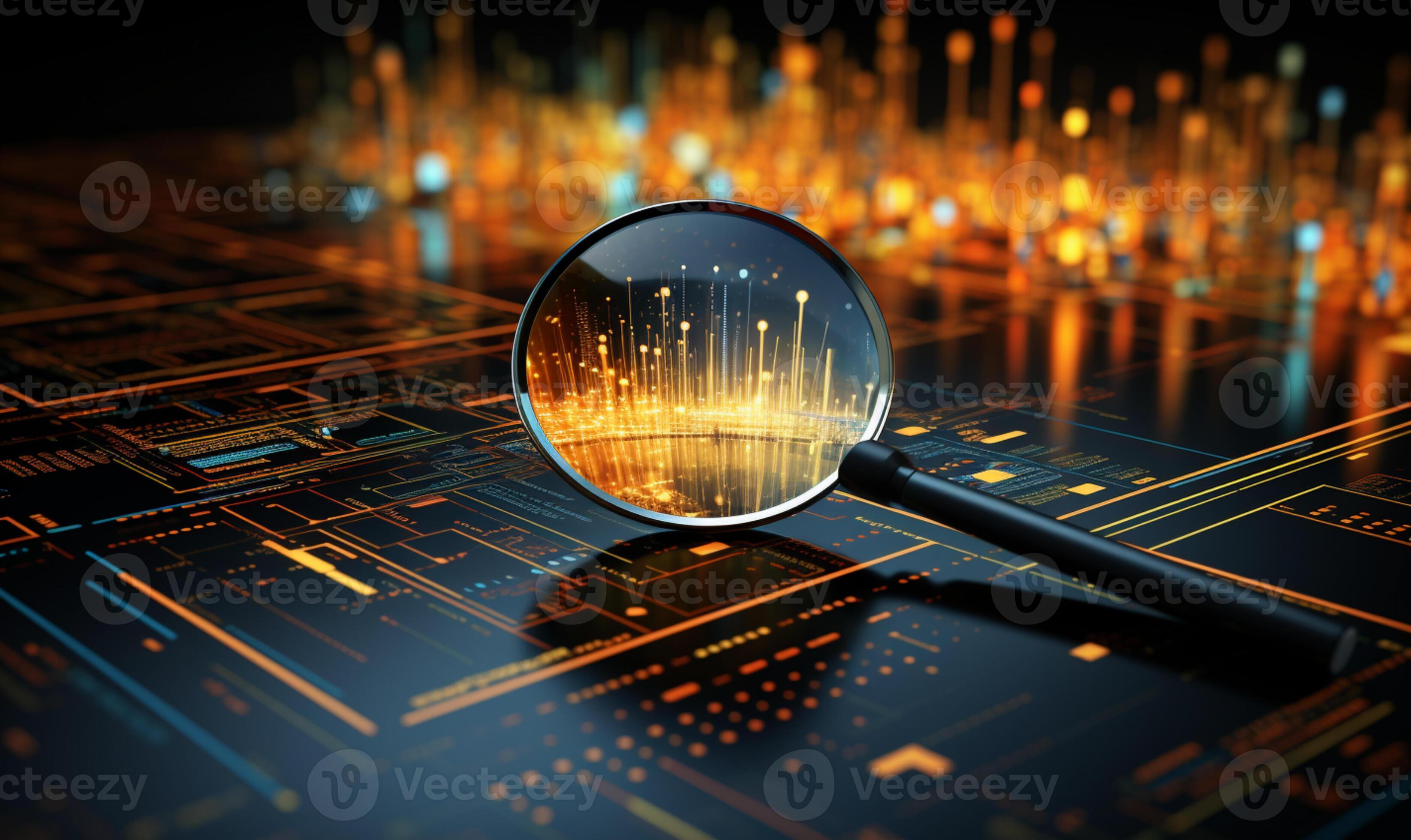 Data Visualization, Close up Technology Digitalization, Optimization of ...