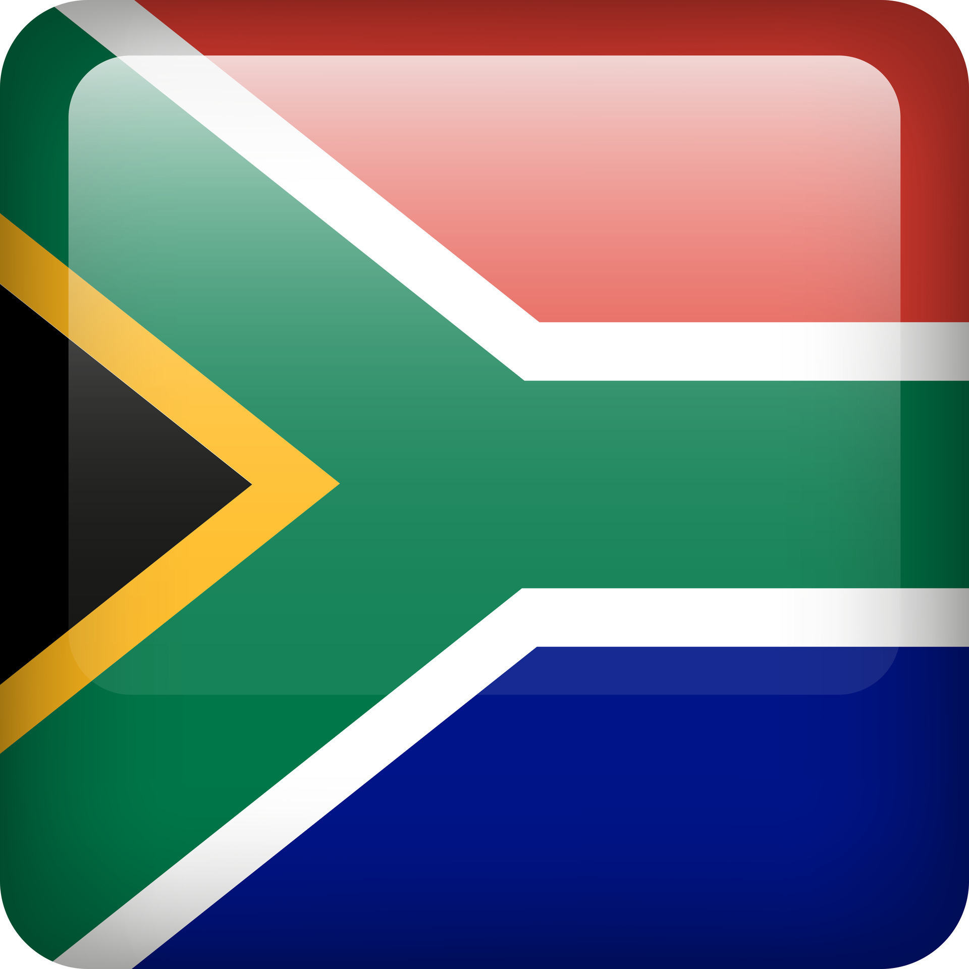 3d Vector South Africa Flag Glossy Button South African National