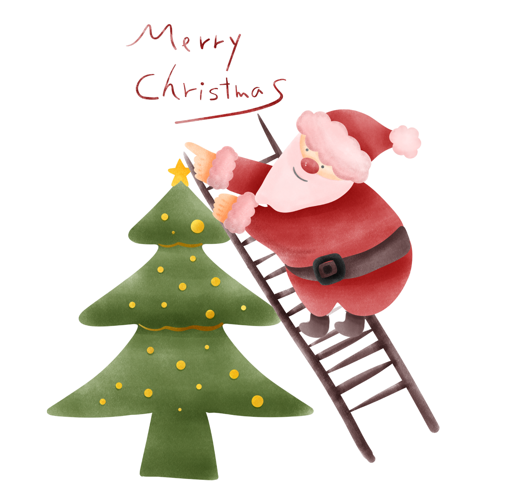 Hand Drawn Santa Claus And Festive Christmas Illustration 32995349 Png