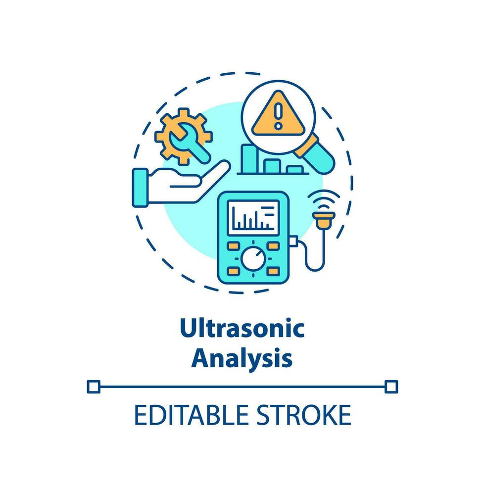 2D editable multicolor icon ultrasonic analysis concept, simple ... 2D editable multicolor icon ultrasonic analysis concept, simple ...