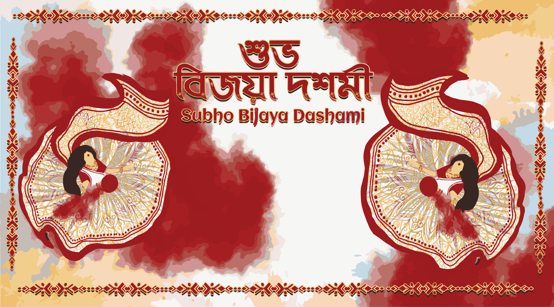 Vibrant Vijaya Dashami Festive Illustration Poster Vijaya Dashami
