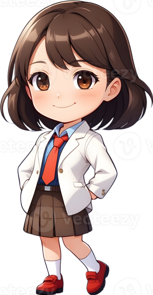 Adorable Dibujos Animados Chica Dulce Niño Personaje Linda Niño Avatar Amable Joven Niña Ai