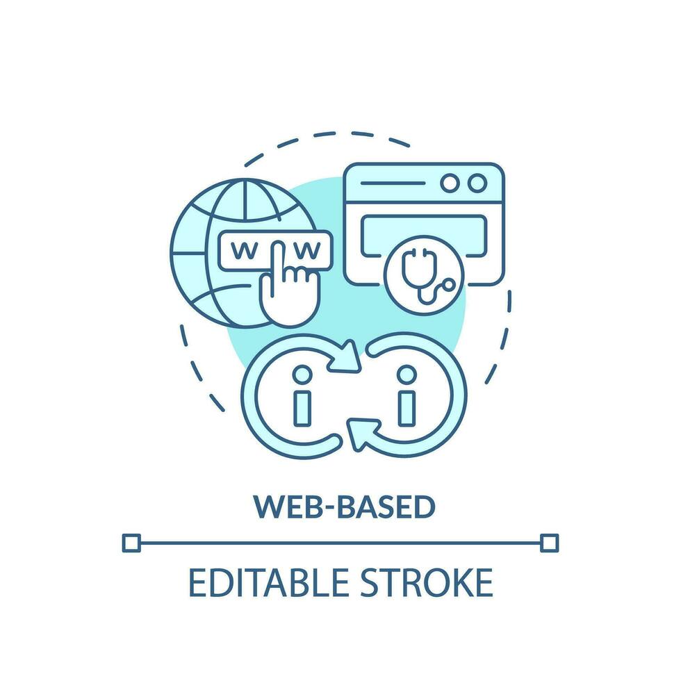 2D editable blue web-based icon concept, isolated monochromatic vector ...