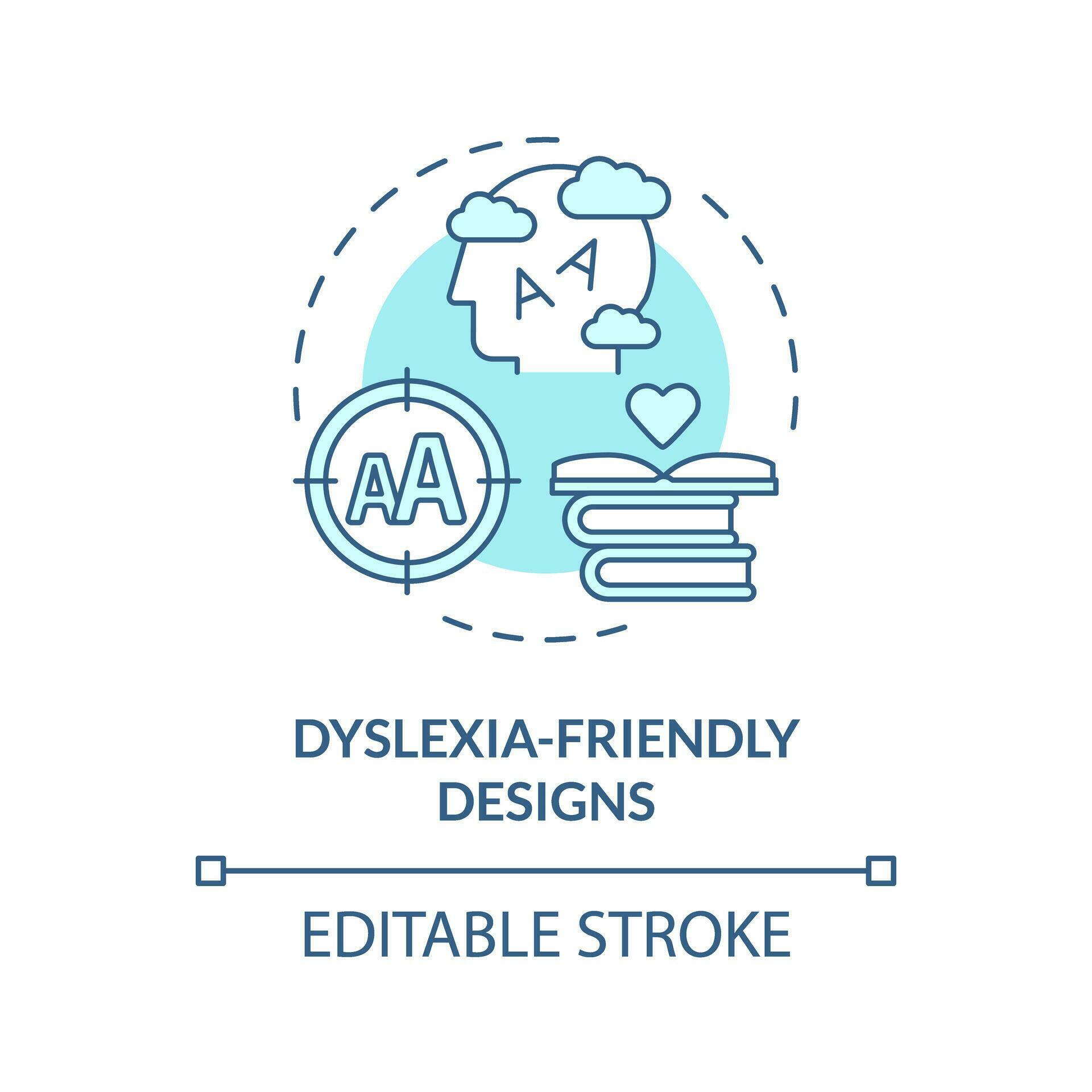 2d Editable Blue Icon Dyslexia Friendly Designs Concept Simple
