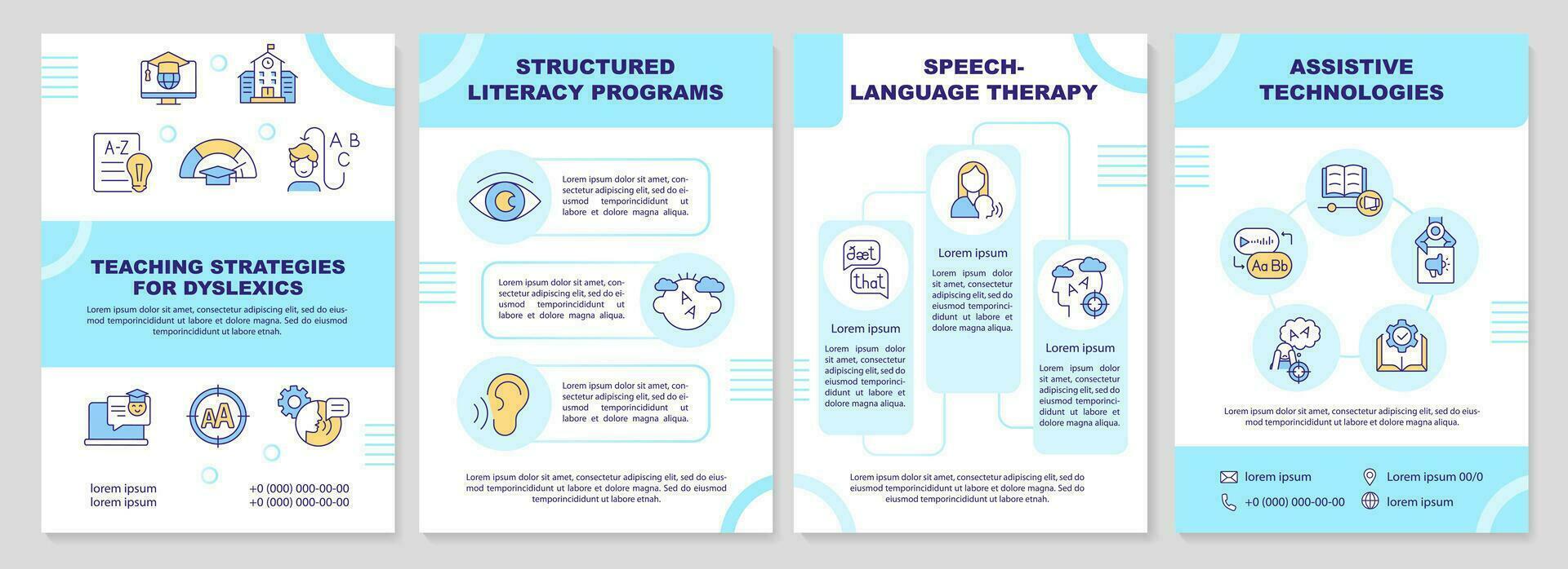 2D teaching strategies for dyslexics brochure template, leaflet design ...