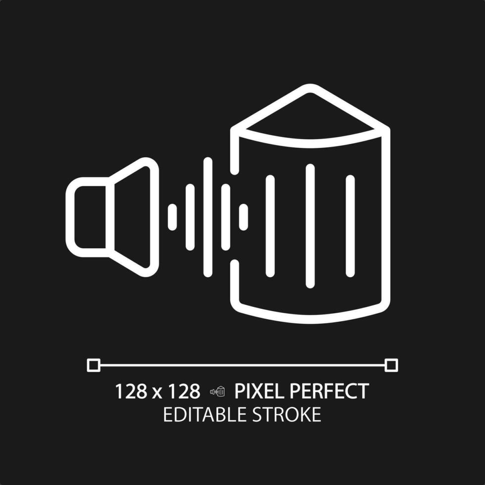 2D pixel perfect editable soundproofing layer white icon, isolated ... 2D pixel perfect editable soundproofing layer white icon, isolated ...