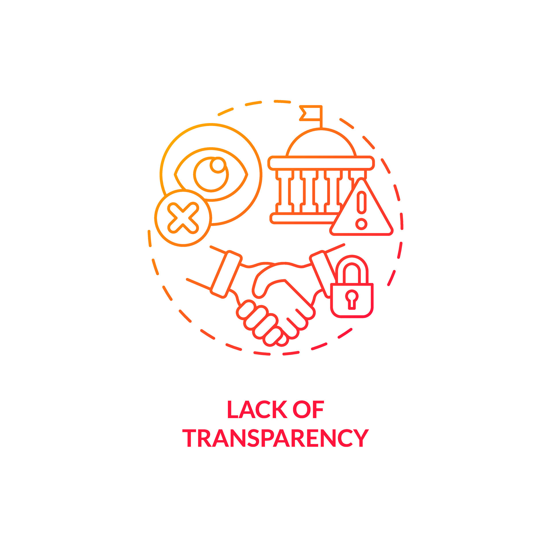 Gradient lack of transparency icon concept, isolated vector, lobbying government thin line ...