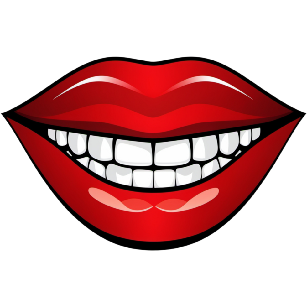 Smile Red Female Lips And White Teeth Ai Generative 33000159 Png