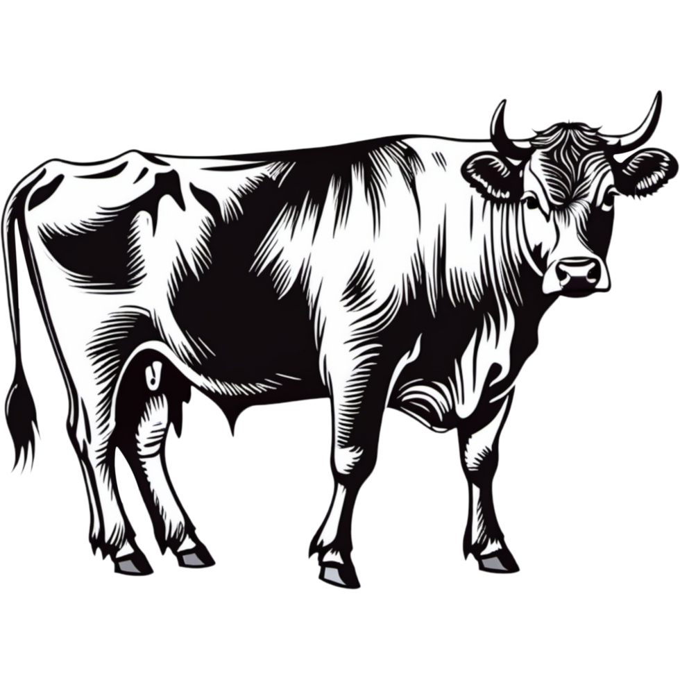 Hand drawn cow. AI Generative 33000183 PNG Hand drawn cow. AI Generative 33000183 PNG