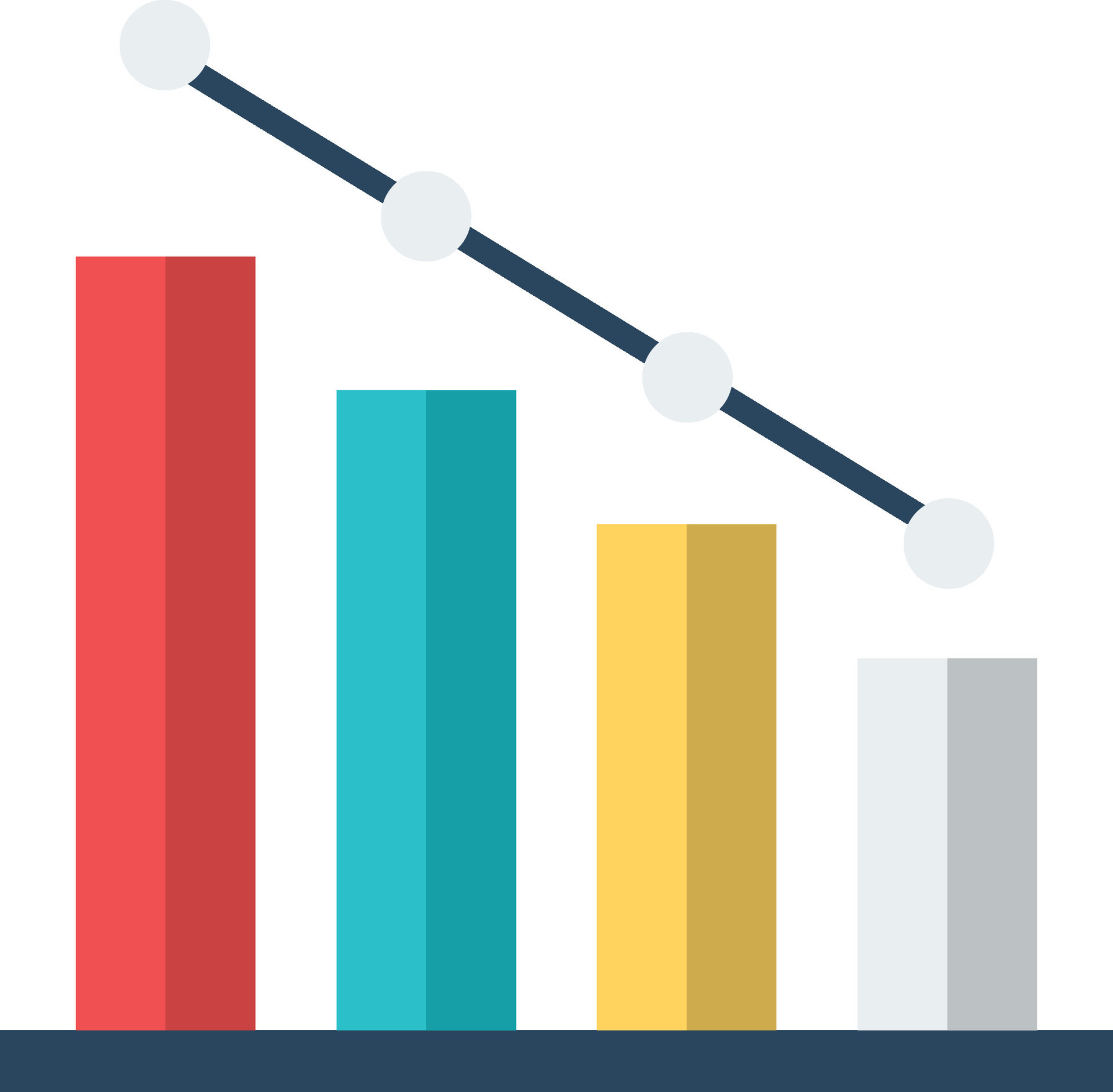 down chart icon. Graph down icon 33000430 Vector Art at Vecteezy