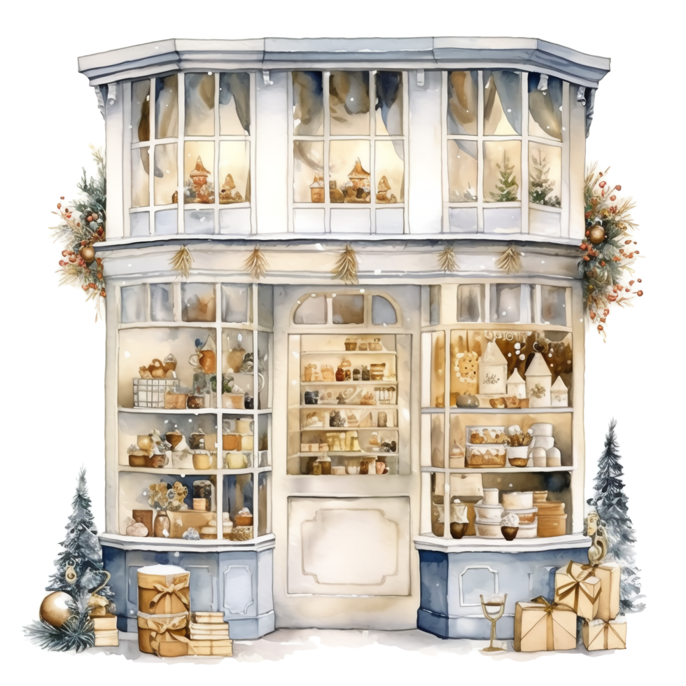 Christmas House Clipart, Watercolor Christmas Village AI Generated ...