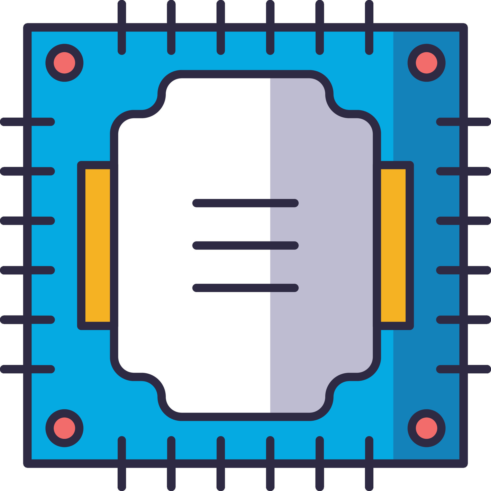 Processor icon. Software processor icon 33000605 Vector Art at Vecteezy