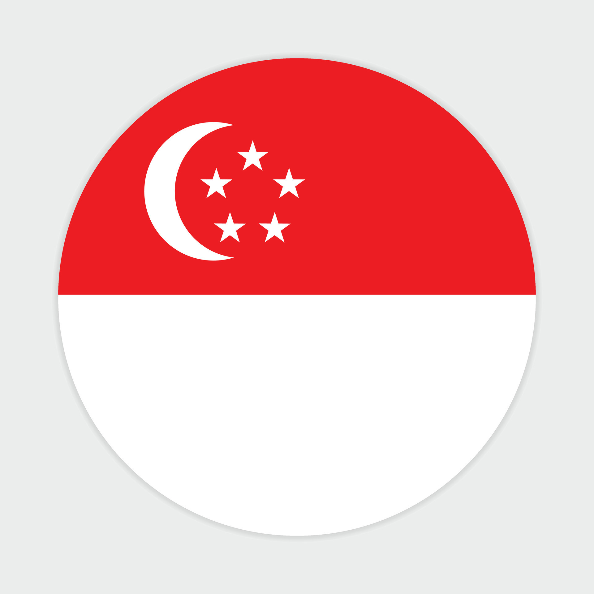 Singapore flag vector icon design. Singapore circle flag. Round of ... Singapore flag vector icon design. Singapore circle flag. Round of ...
