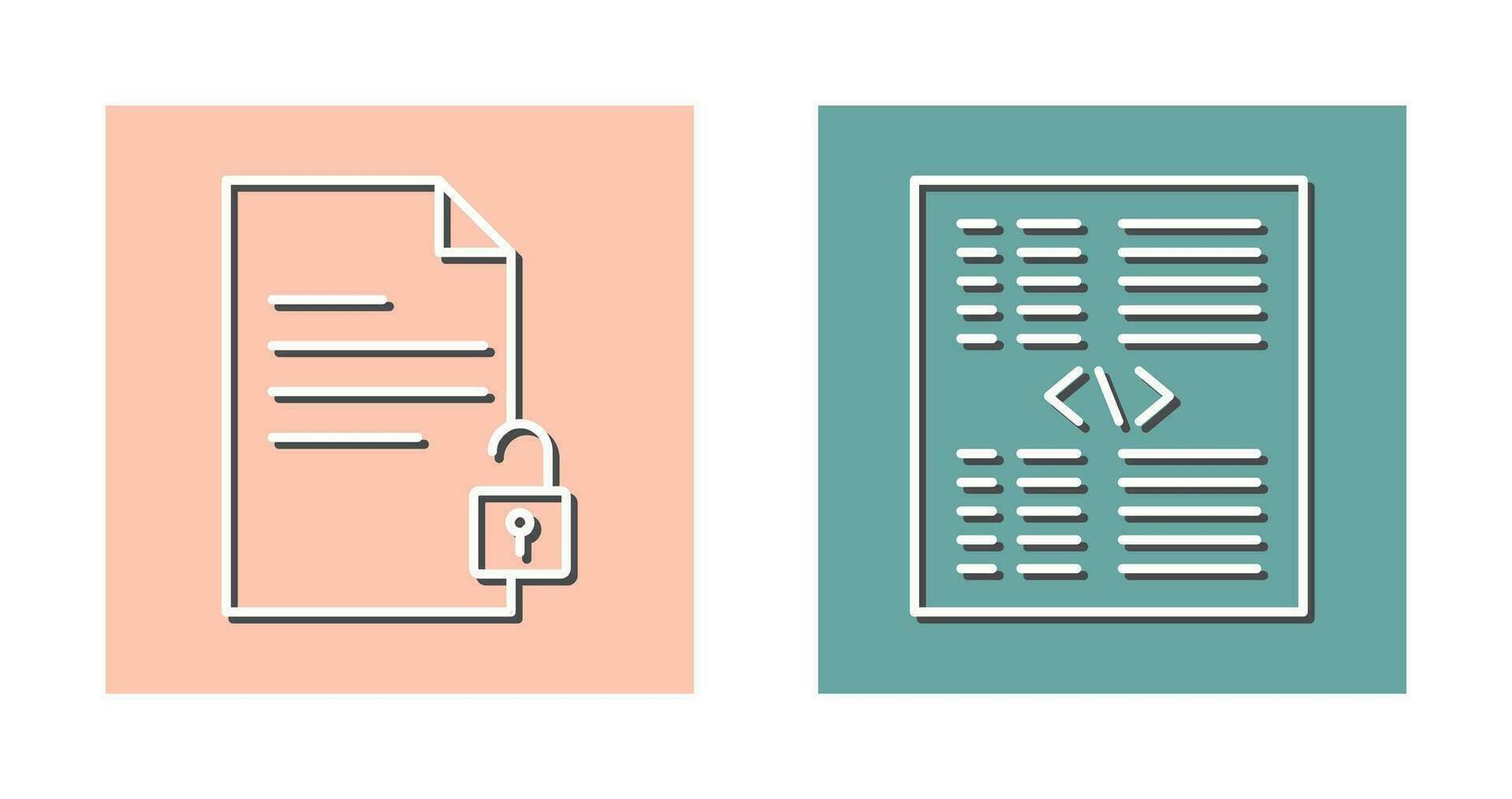 unlock document and piece of code Icon 33008042 Vector Art at Vecteezy