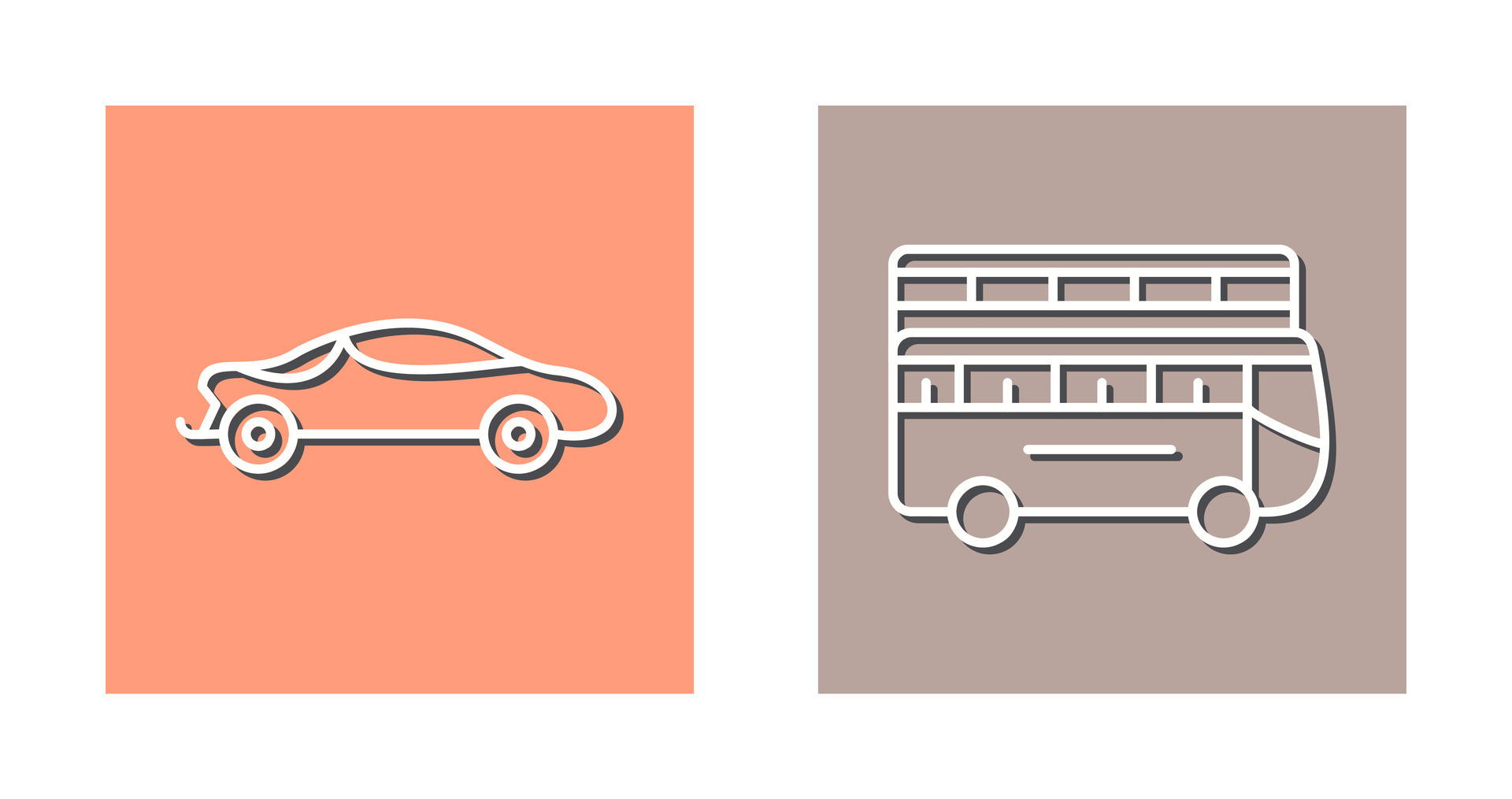 Sports Car and Double Icon 33012270 Vector Art at Vecteezy