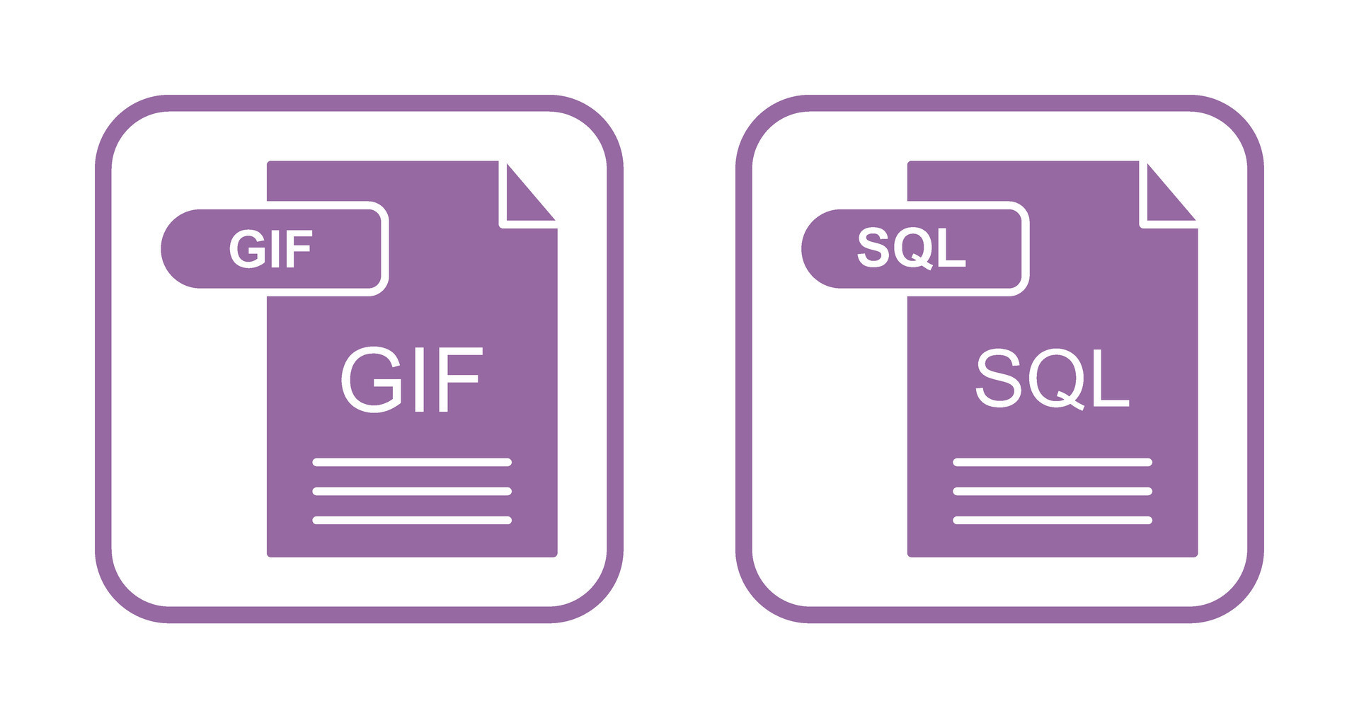 GIF and SQL Icon 33013410 Vector Art at Vecteezy
