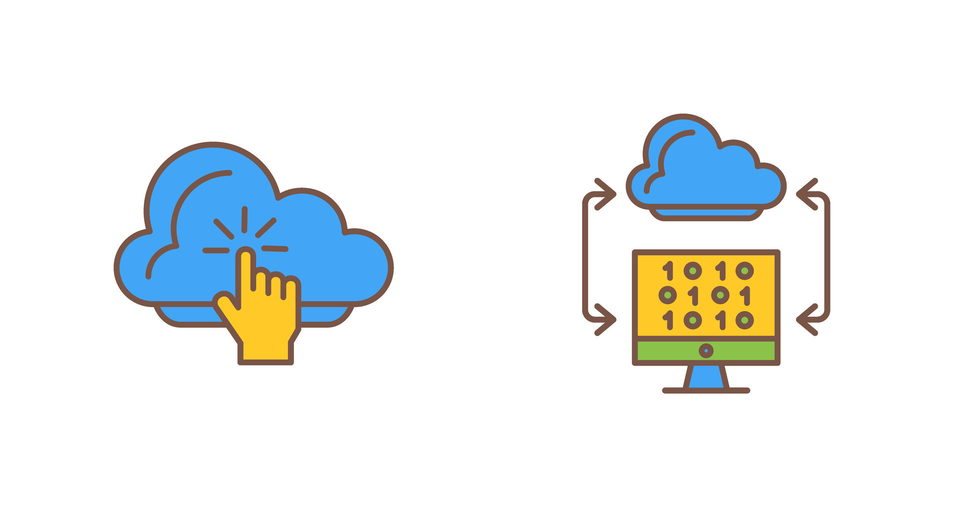 Cloud Computing and Cloud Coding Icon 33016655 Vector Art at Vecteezy