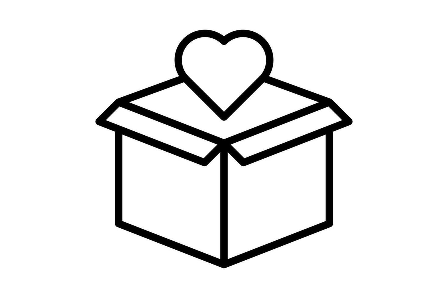 Package Heart Icon. Icon related to Delivery. suitable for web site, app, user interfaces ...
