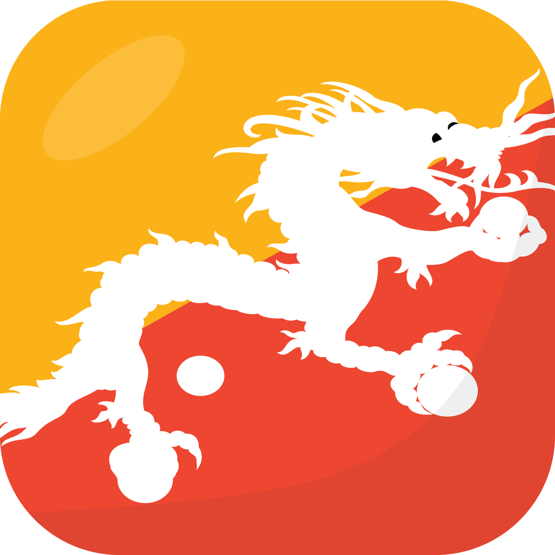 Bhutan flag square 3D cartoon style. 33027112 PNG