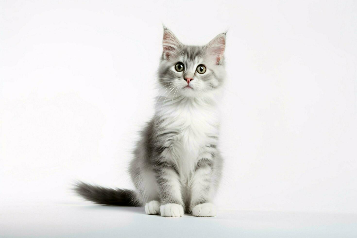 photo of a cat on a plain white background. ai generated 33027207 Stock ...