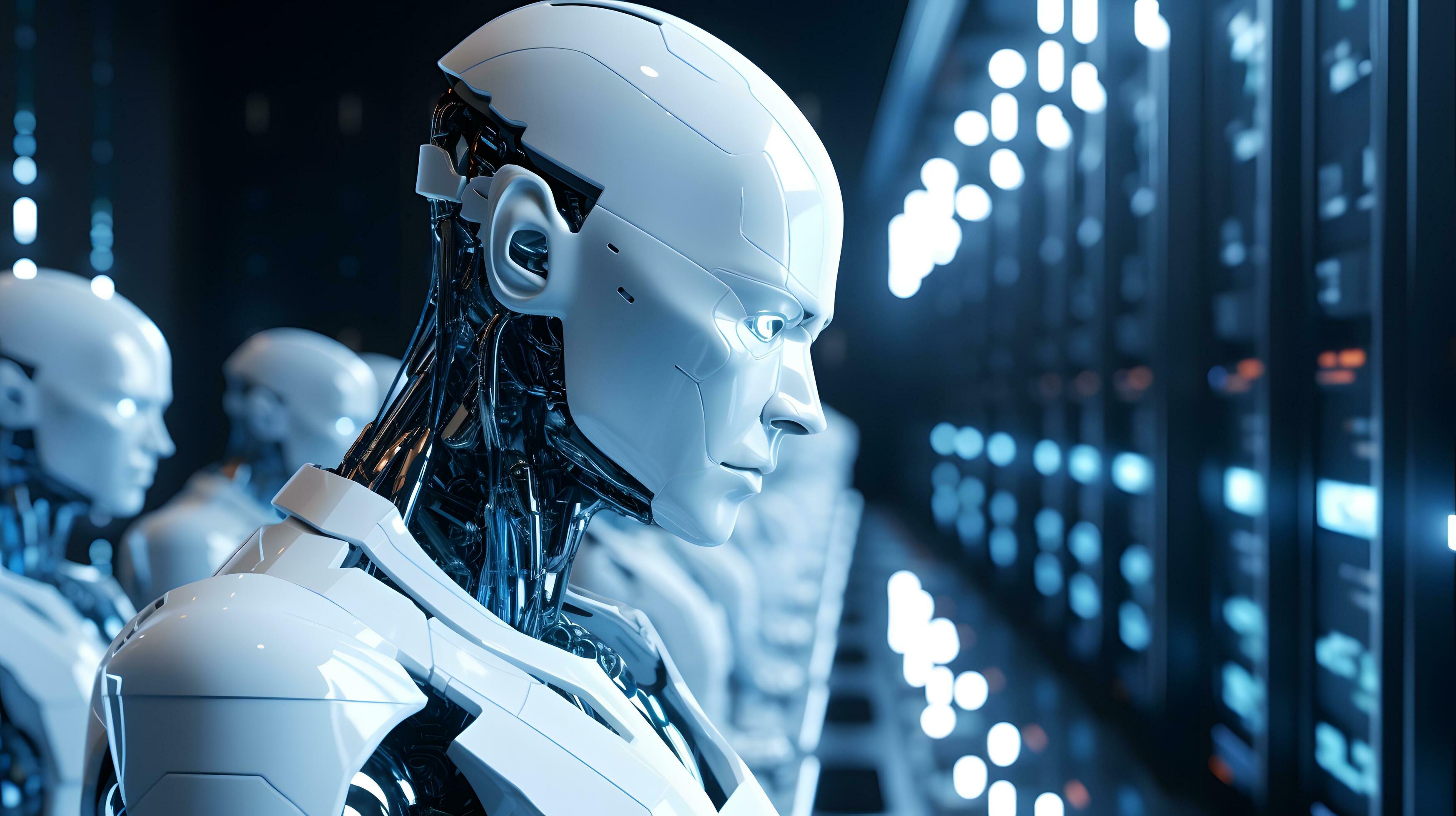 cyborg robotic process automation data analysis in server room ai ...