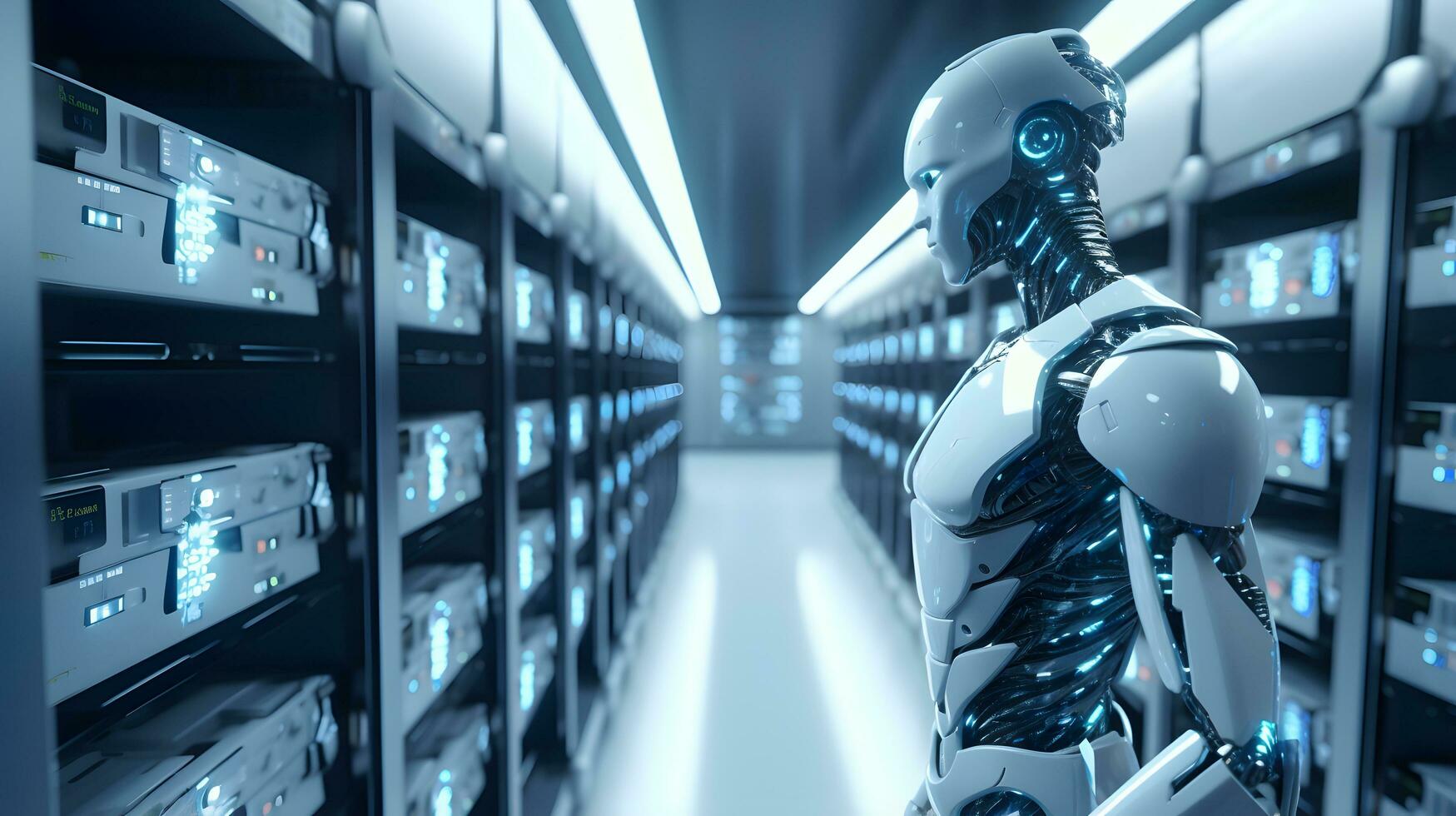 Cyborg Robotic Process Automation Data Analysis In Server Room Ai
