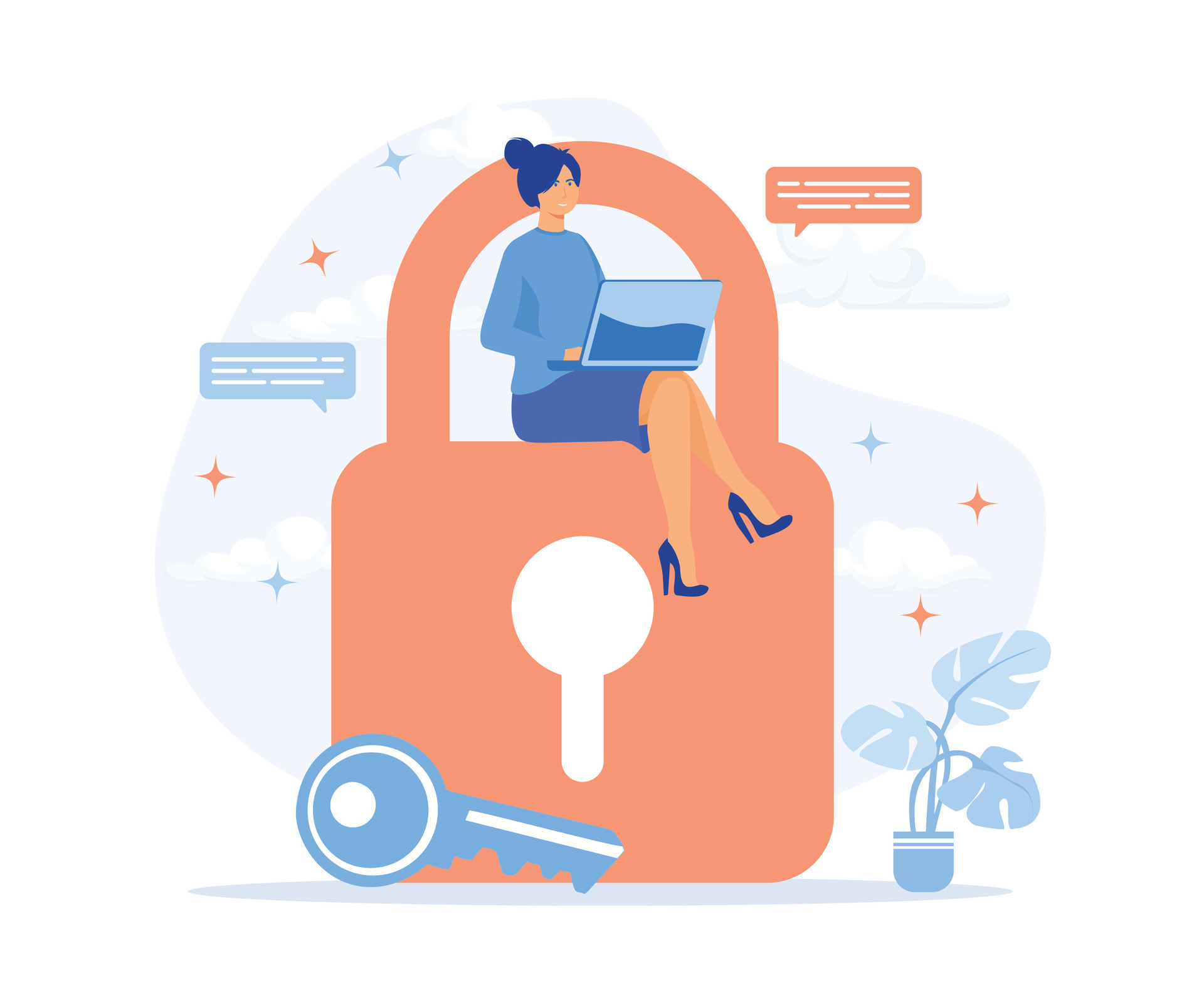 Cyber Security Concept Data Security Protected Access Control