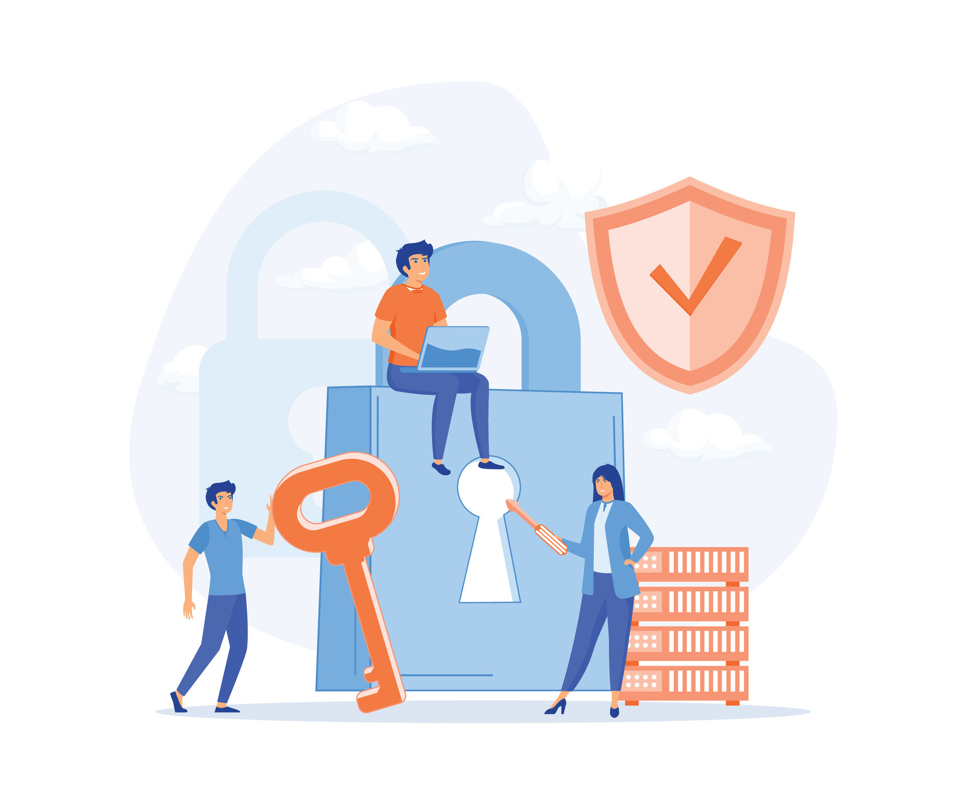 Database Security Phishing Hacker Attack Concept Hackers Stealing