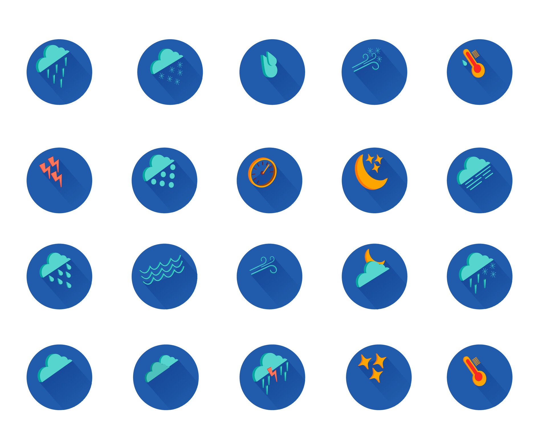 Set Of Isometric Weather Forecast Icons On A Block With Shadow 33030472